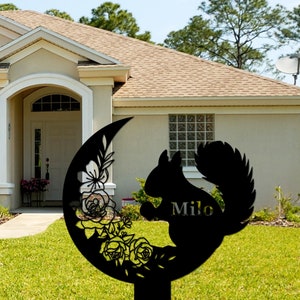 Squirrel Memorial Stake Personalized, Squirrel Grave Marker, Garden ...