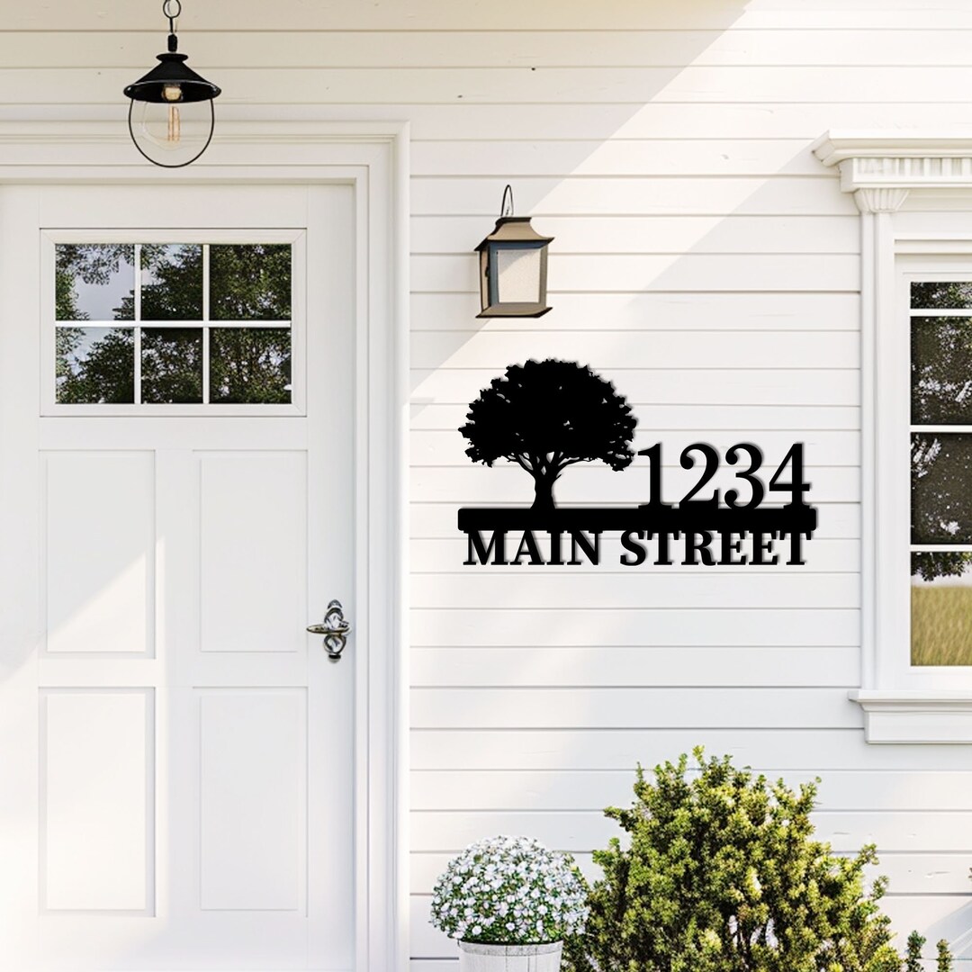 Custom Tree House Number Sign Metal Address Sign House Number Sign ...