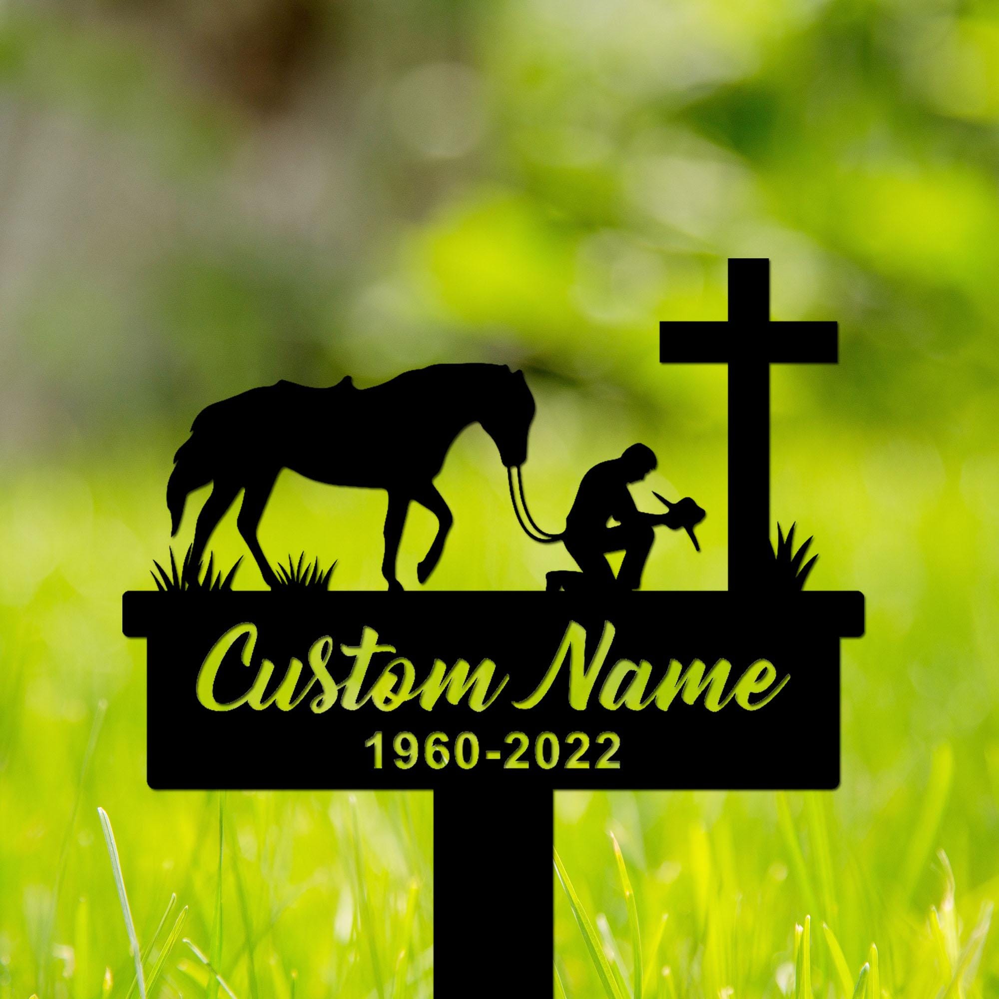 Custom Praying Cowboy Memorial Stake, Western Grave Marker - Etsy
