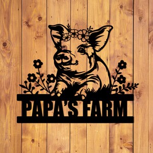 Metal Pig Sign Pig Farm Sign Personalized Pig Metal Wall Art Pig Metal ...