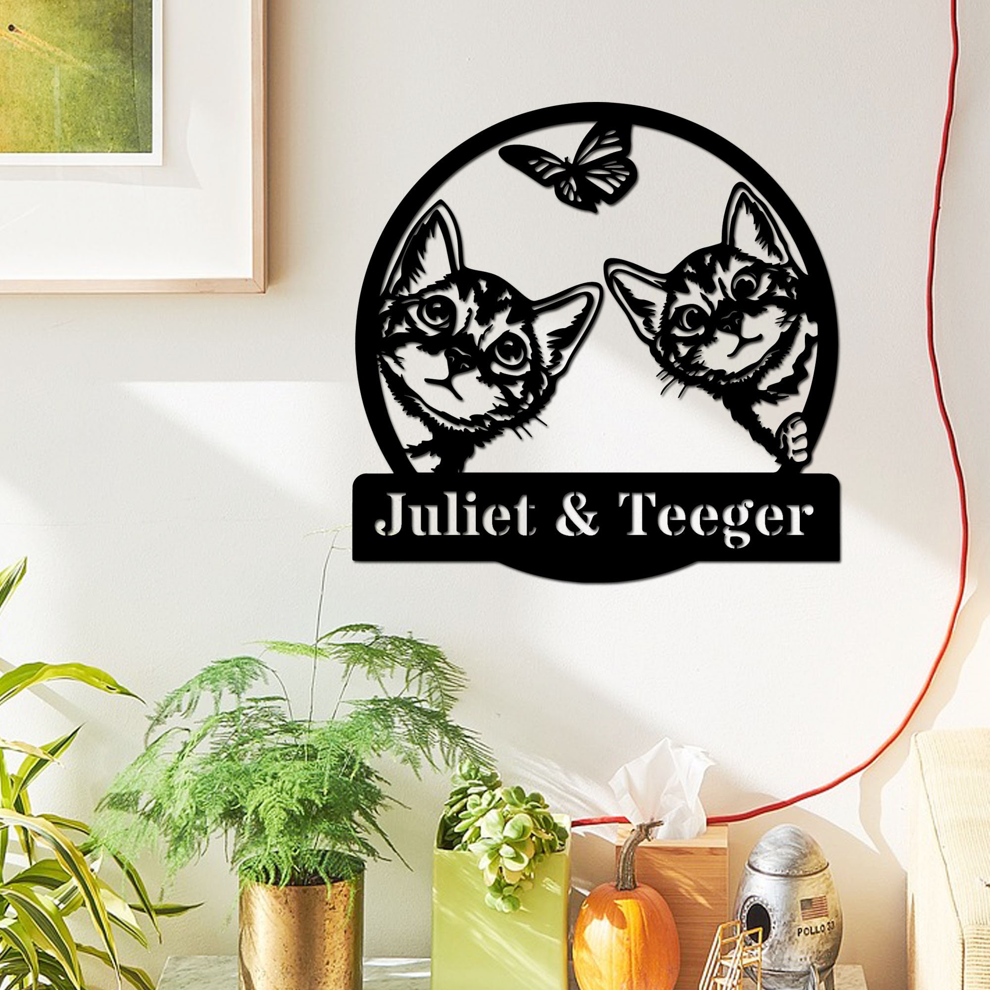 Cat Wall Art Custom Cat Metal Sign Personalized Cat Wall Decor - Etsy