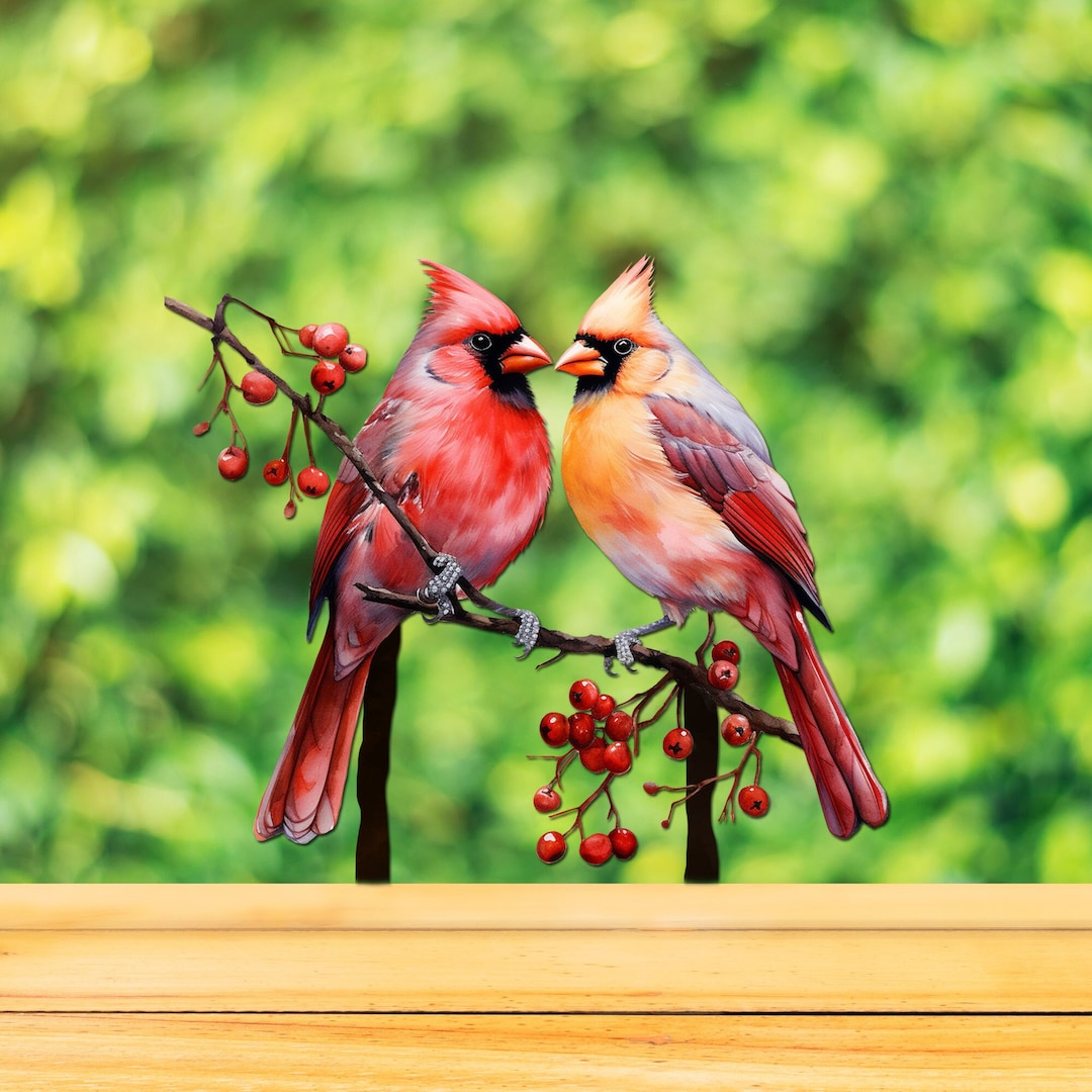 Cardinals Garden Metal Sign With Stake, Cardinal Garden Stake, Cardinal ...