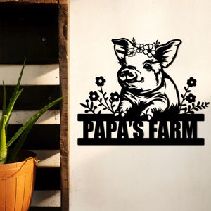 Metal Pig Sign Pig Farm Sign Personalized Pig Metal Wall Art Pig Metal ...
