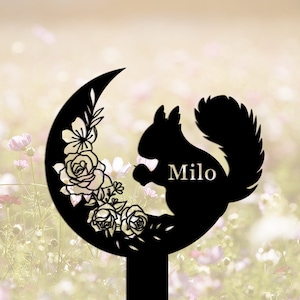 Squirrel Memorial Stake Personalized, Squirrel Grave Marker, Garden ...