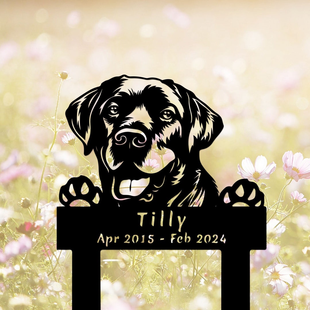 Labrador Retriever Dog Name Sign, Custom Dog Metal Stake, Pet Garden ...
