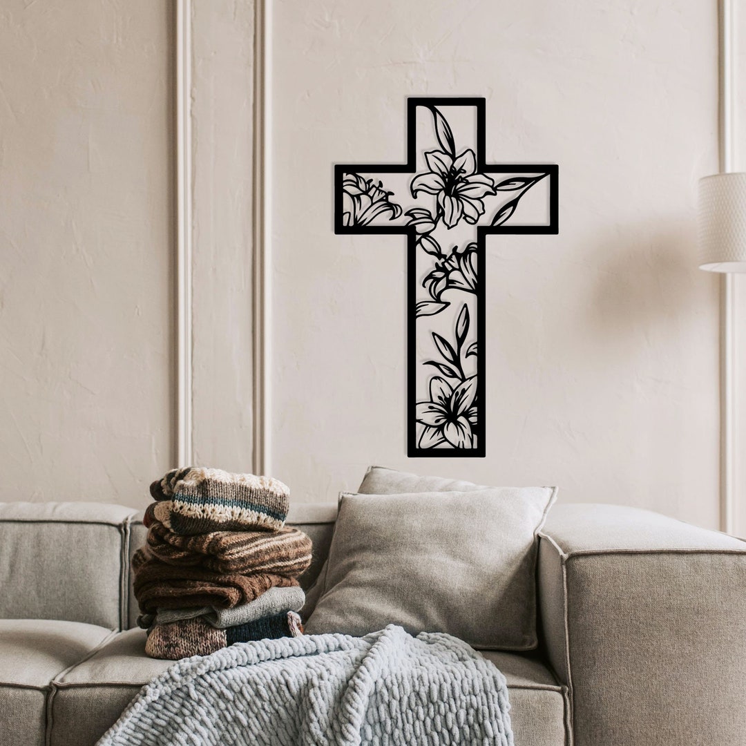 Cross Metal Wall Art Easter Cross Sign Christian Decor Jesus Metal Wall ...