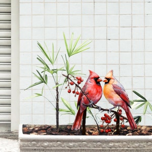 Cardinals Garden Metal Sign With Stake, Cardinal Garden Stake, Cardinal ...