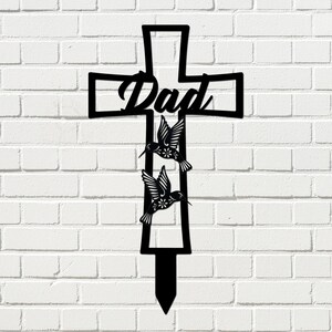 Memorial Metal Cross Stake Personalized, Grave Marker, Memorial Stake ...