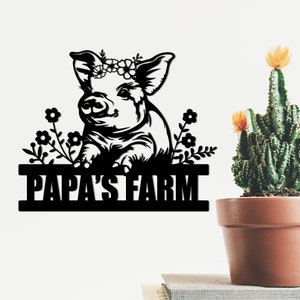 Metal Pig Sign Pig Farm Sign Personalized Pig Metal Wall Art Pig Metal ...