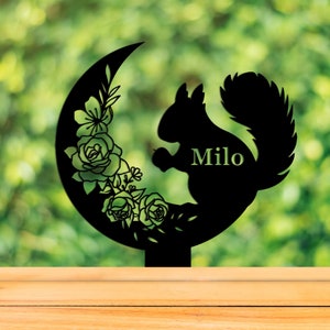 Squirrel Memorial Stake Personalized, Squirrel Grave Marker, Garden ...