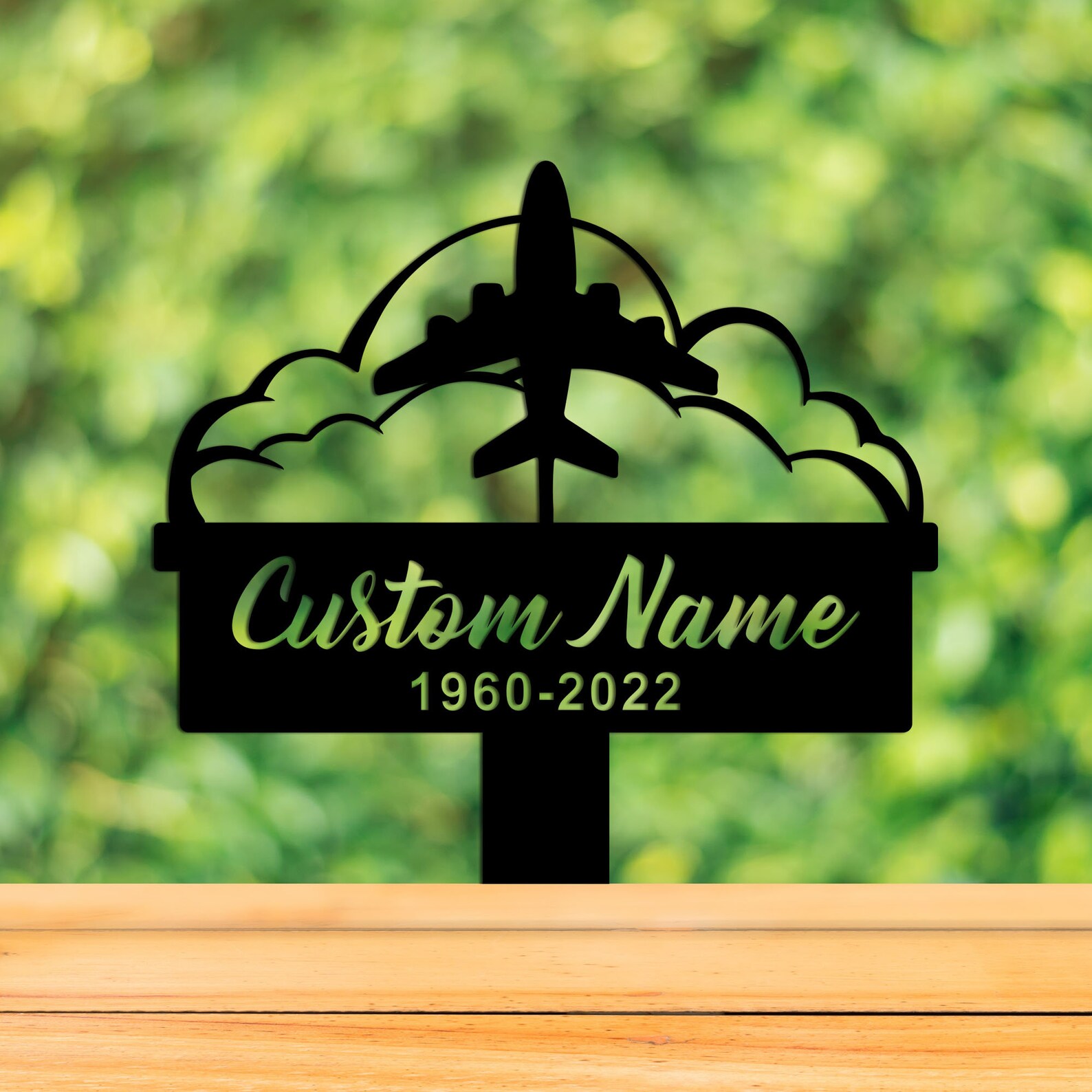 Personalized Airplane Pilot Memorial Stake: Outdoor Remembrance Gift - Etsy