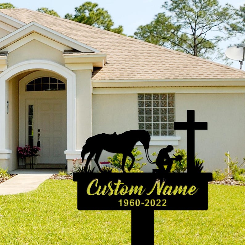 Custom Praying Cowboy Memorial Stake, Western Grave Marker - Etsy
