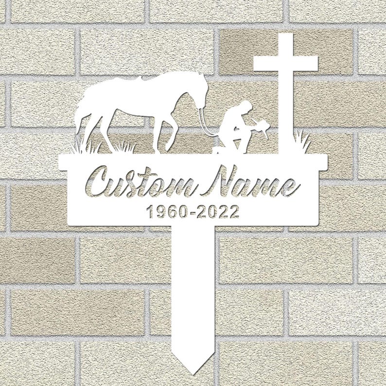 Custom Praying Cowboy Memorial Stake, Western Grave Marker - Etsy