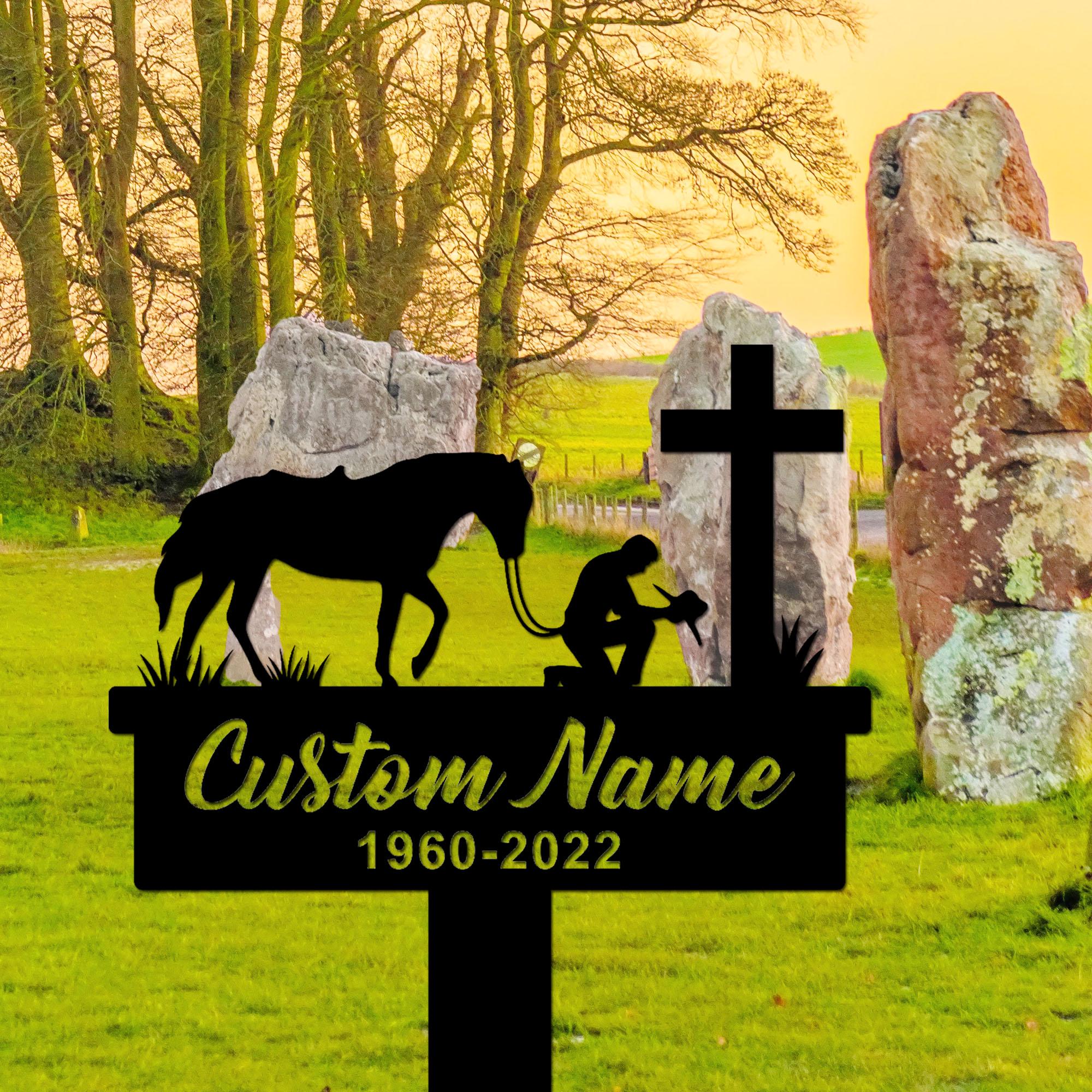 Custom Praying Cowboy Memorial Stake, Western Grave Marker - Etsy