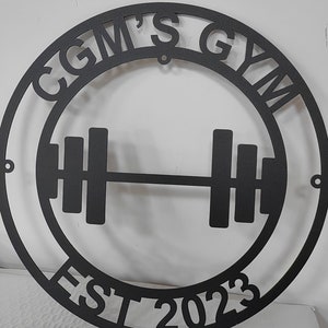 Gym Metal Sign Personalized Powerlifting Sport Metal Wall Art Gym Name ...