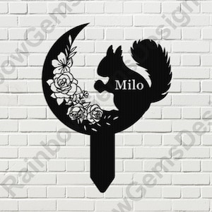 Squirrel Memorial Stake Personalized, Squirrel Grave Marker, Garden ...
