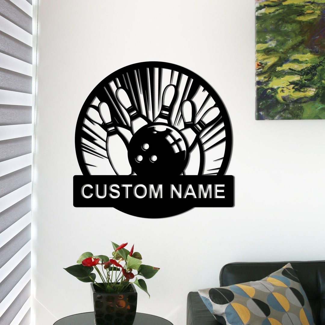 Personalized Bowling Ball Metal Wall Art: Bowling Alley Decor - Etsy