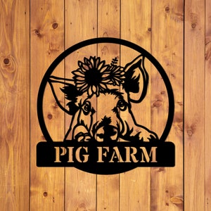 Metal Pig Sign Pig Farm Sign Personalized Pig Metal Wall Art Pig Metal ...