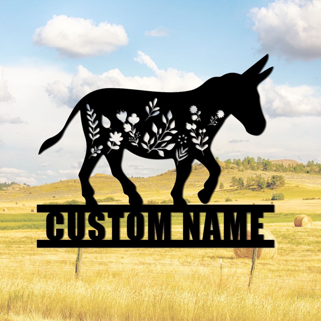 Donkey Farm Sign Personalized, Donkey Metal Sign, Donkey Farm Metal ...