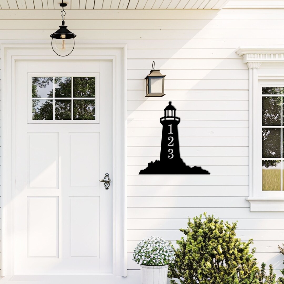 Lighthouse House Number Sign Custom House Number Sign Custom Address ...