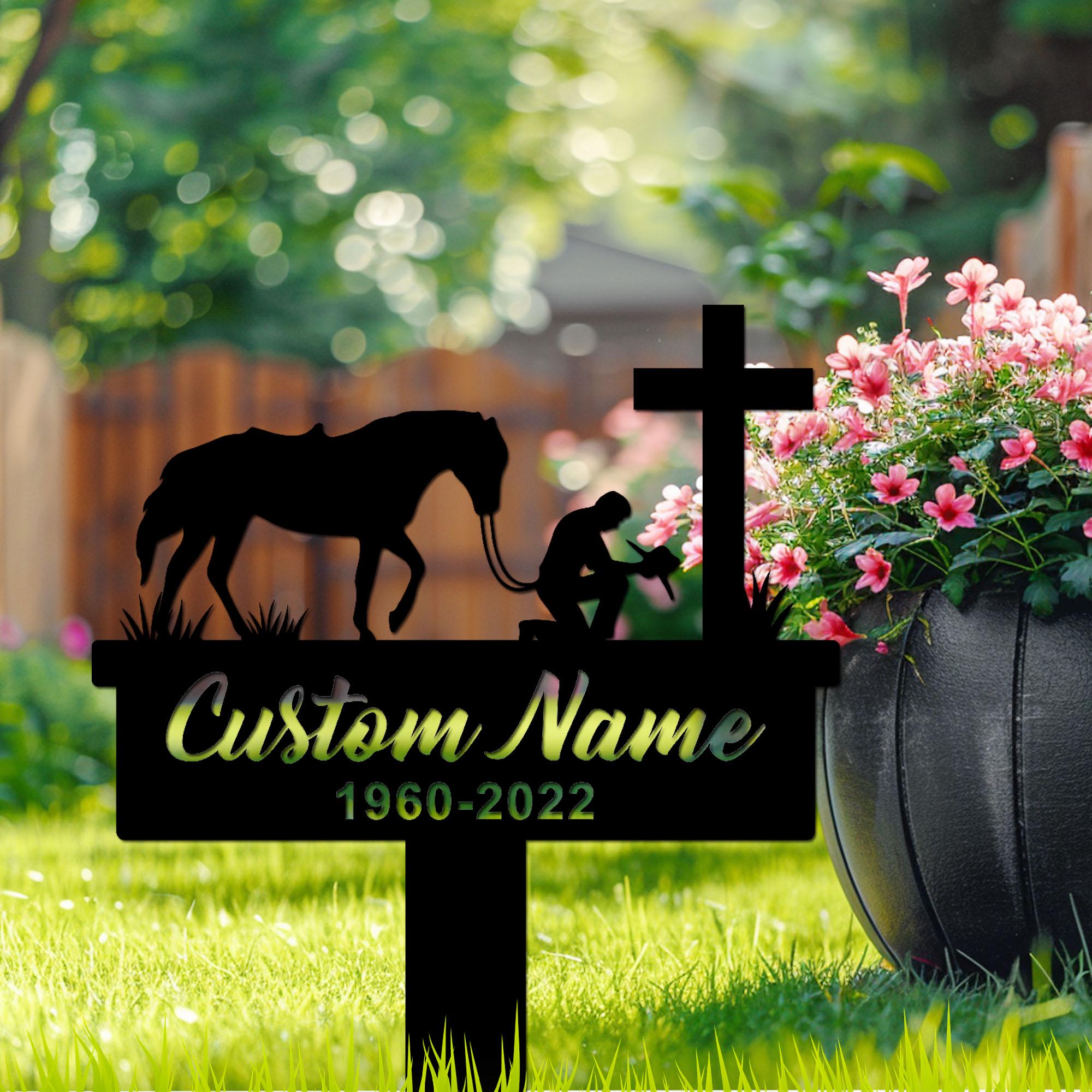 Custom Praying Cowboy Memorial Stake, Western Grave Marker - Etsy