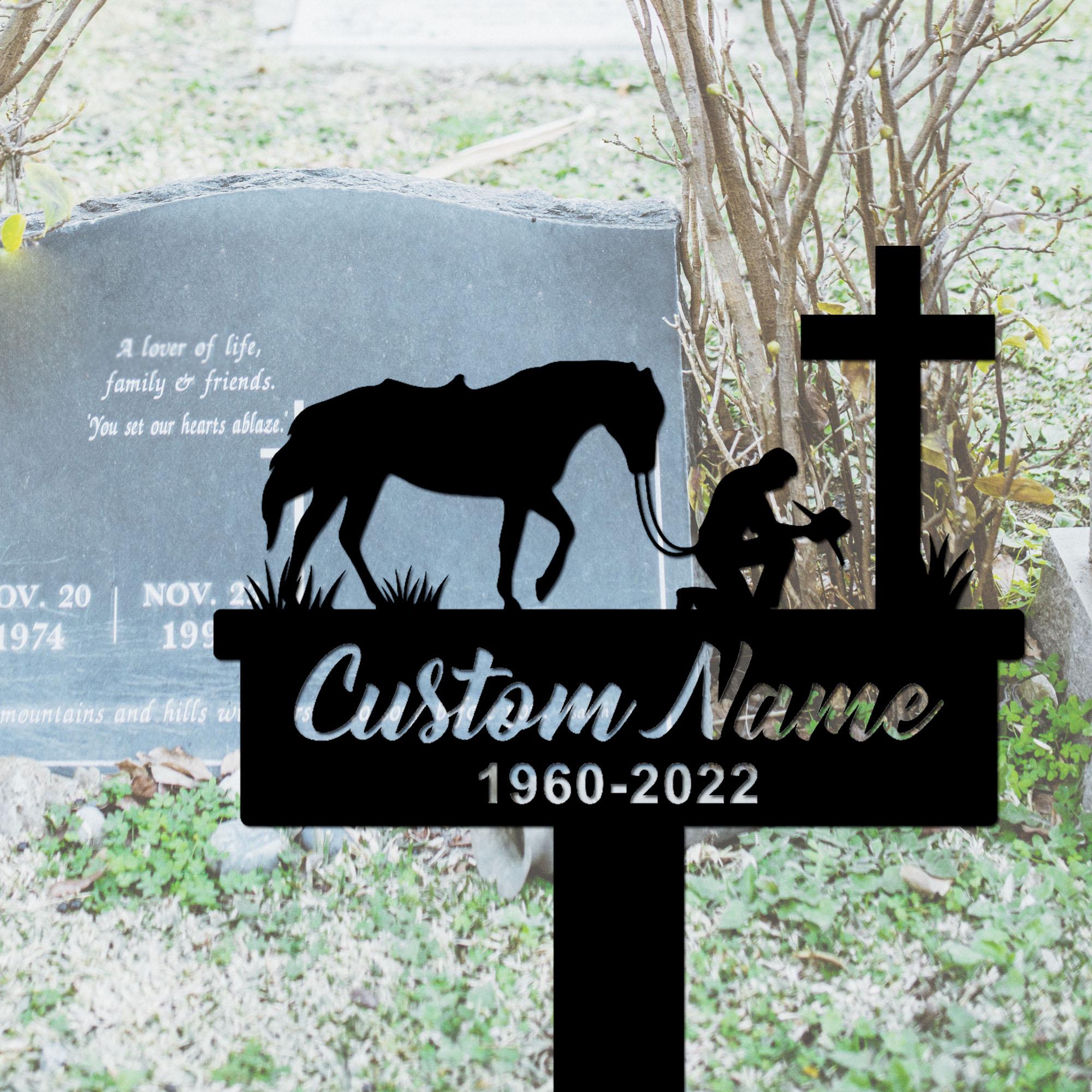 Custom Praying Cowboy Memorial Stake, Western Grave Marker - Etsy