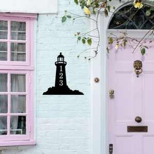 Lighthouse House Number Sign Custom House Number Sign Custom Address ...