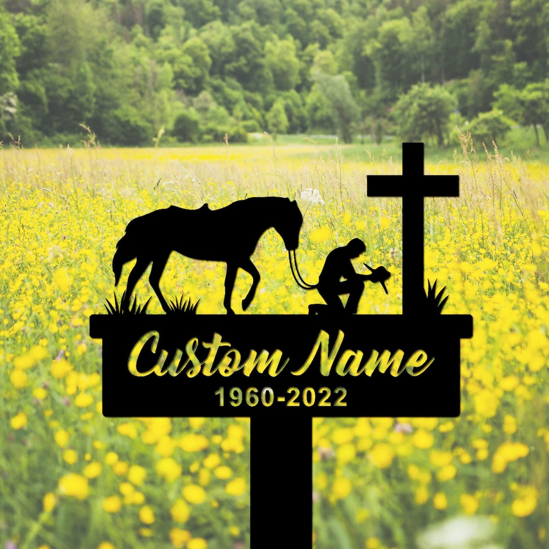 Custom Praying Cowboy Memorial Stake, Western Grave Marker - Etsy