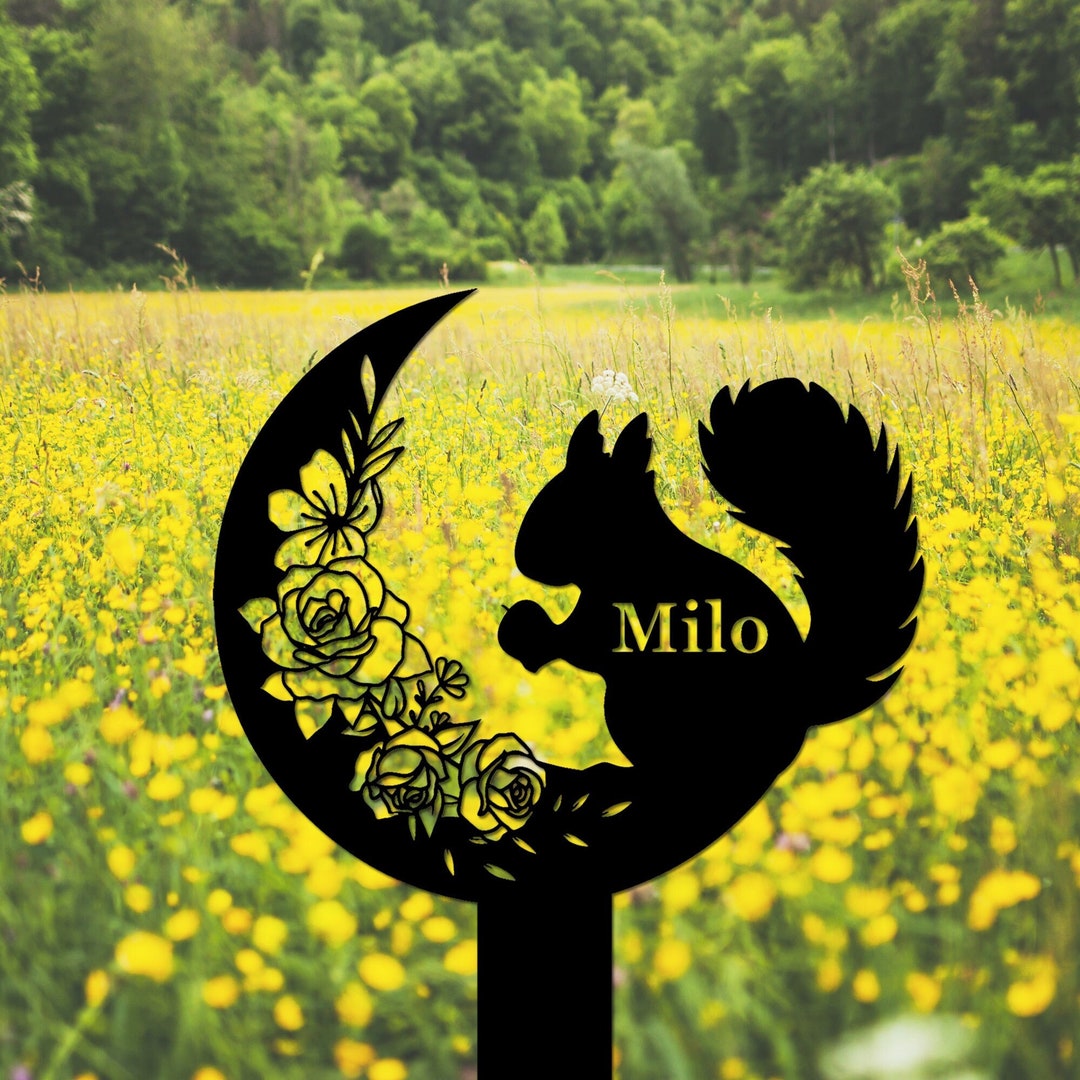 Squirrel Memorial Stake Personalized, Squirrel Grave Marker, Garden ...