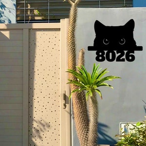 Cat House Number Sign Cat House Address Sign Custom Door Number Sign ...