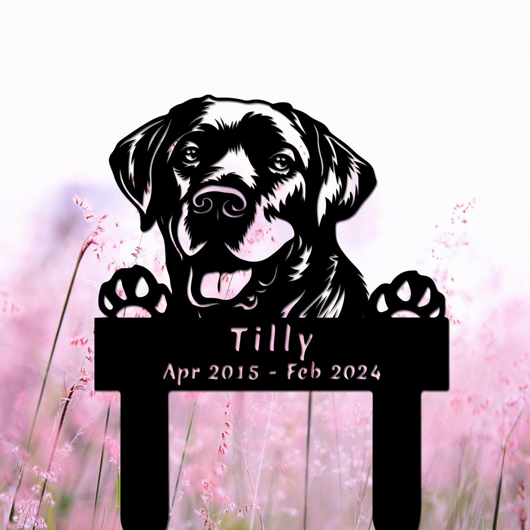 Labrador Retriever Dog Name Sign, Custom Dog Metal Stake, Pet Garden ...