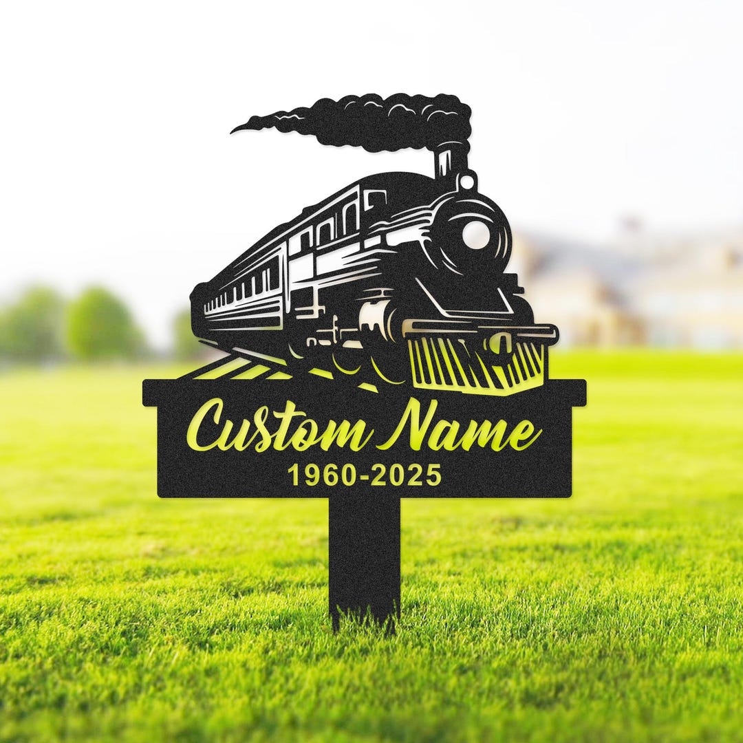 Custom Train Memorial Stake, Train Driver Memorial Gift, Personalized ...