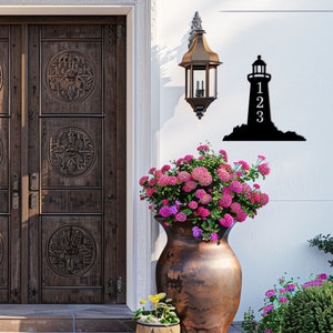 Lighthouse House Number Sign Custom House Number Sign Custom Address ...