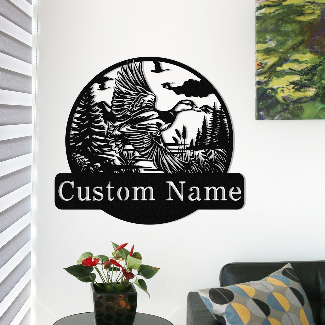 Custom Duck Hunting Metal Sign, Mallard duck Metal Wall Art ...