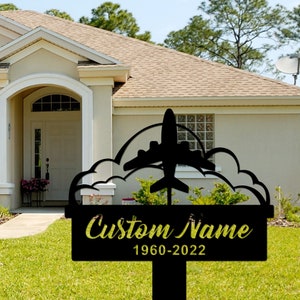 Airplane Pilot Memorial Stake Personalized, Pilot Memorial Gift ...