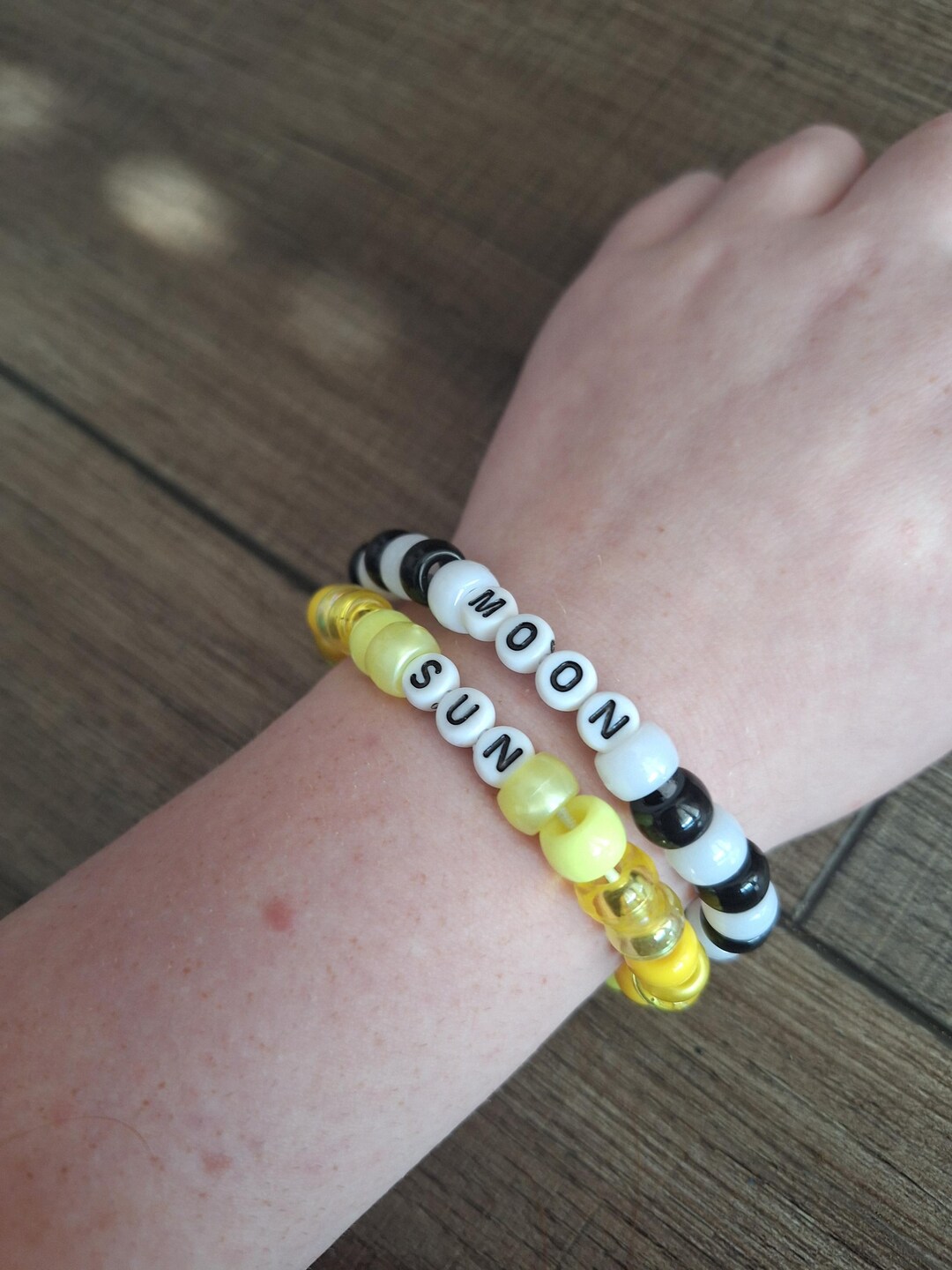 Sun and Moon Matching Kandi Bracelets With Magnetic Heart Charm - Etsy