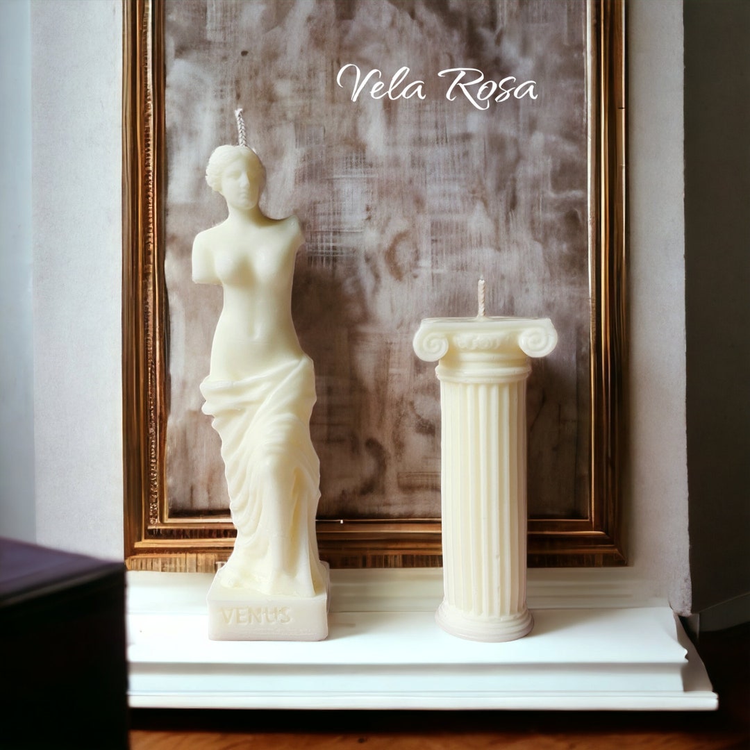 Venus Statue With Classic Greek Column Candles Gift Set - Etsy
