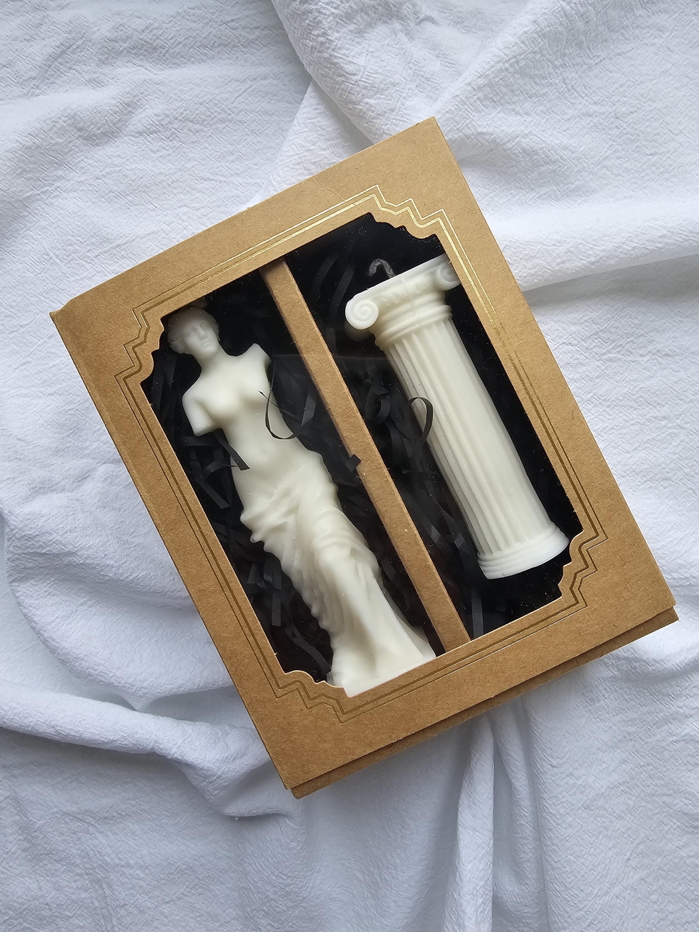 Venus Statue With Classic Greek Column | Candles Gift Set | Pillar ...