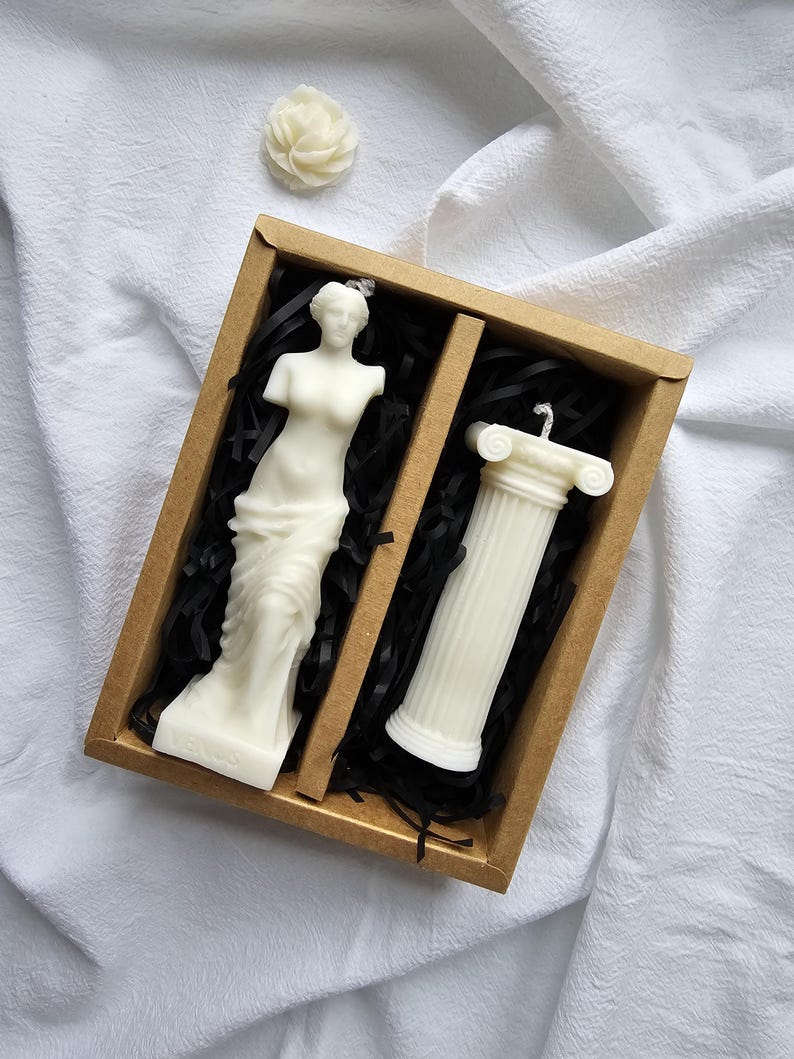 Venus Statue With Classic Greek Column | Candles Gift Set | Pillar ...