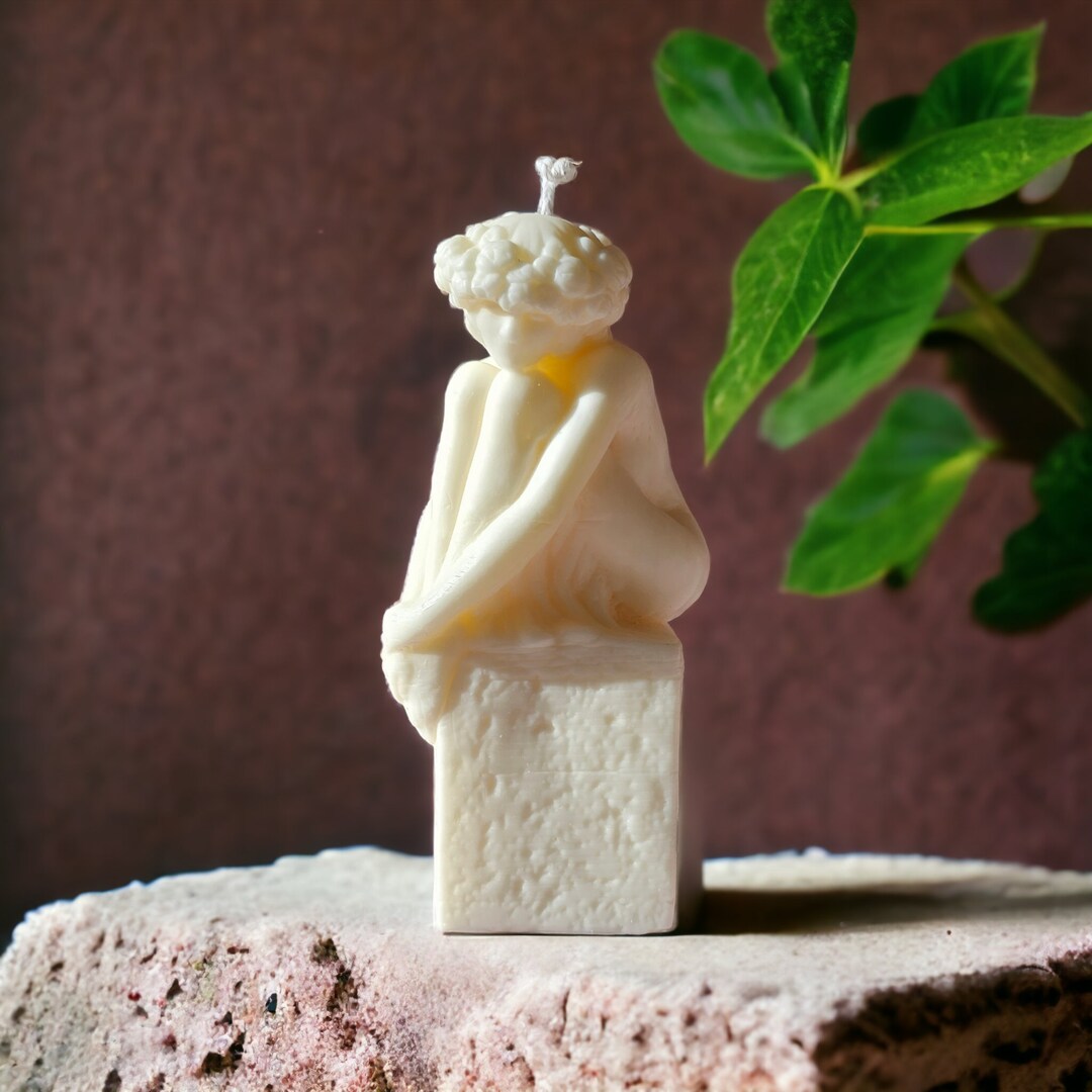 Nordic Girl Candle, Girl Statue Candle, Young Girl Candle, Human Body ...