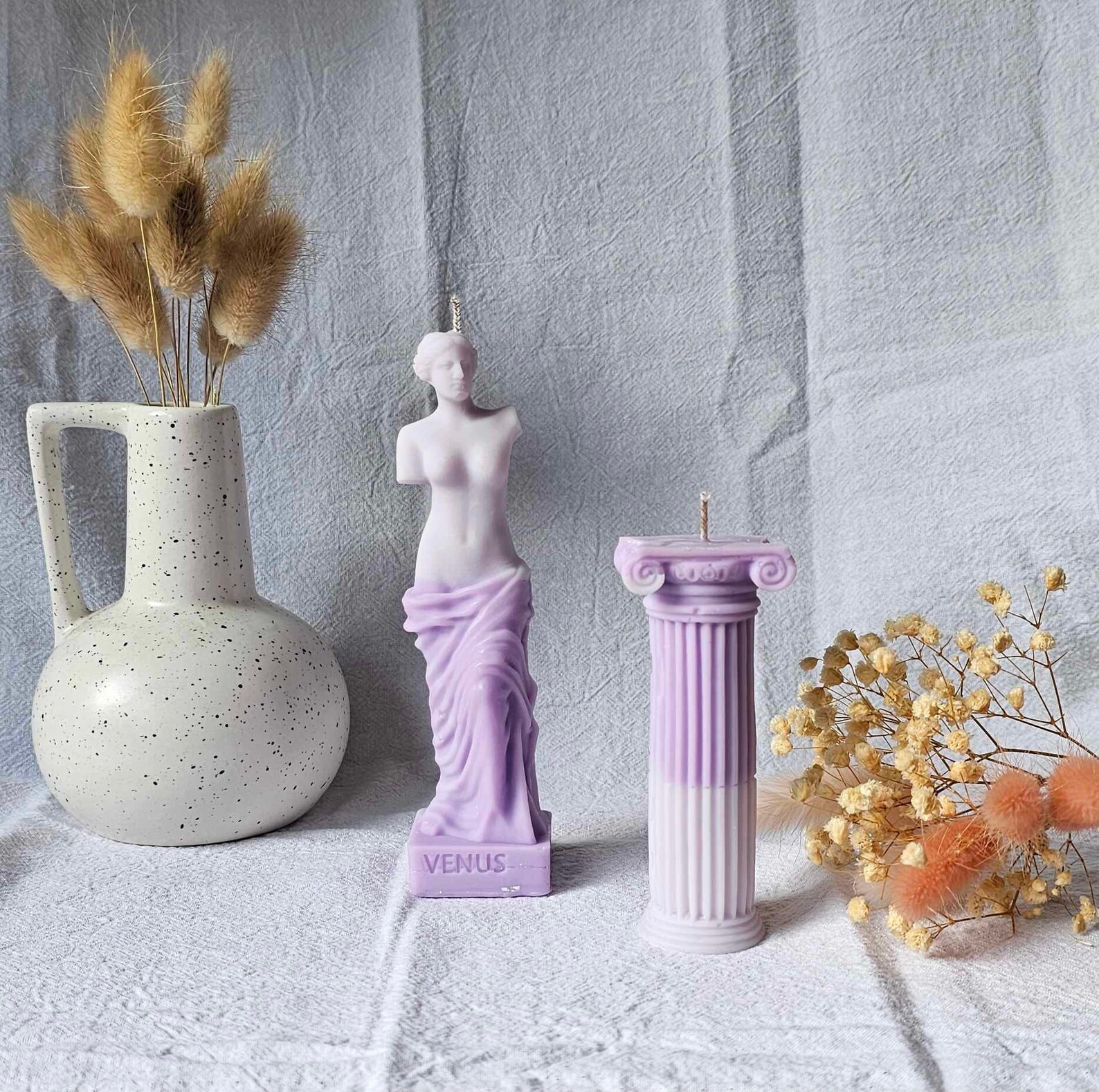 Venus Statue With Classic Greek Column | Candles Gift Set | Pillar ...