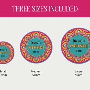 Mehndi Favour Sticker Gift Tag Template Editable Template for Mehndi ...