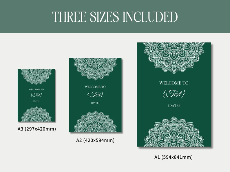 Mehndi Welcome Sign Editable Template Wedding Printable Digital ...
