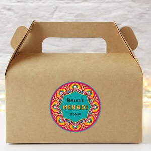 Mehndi Favour Sticker Gift Tag Template Editable Template for Mehndi ...