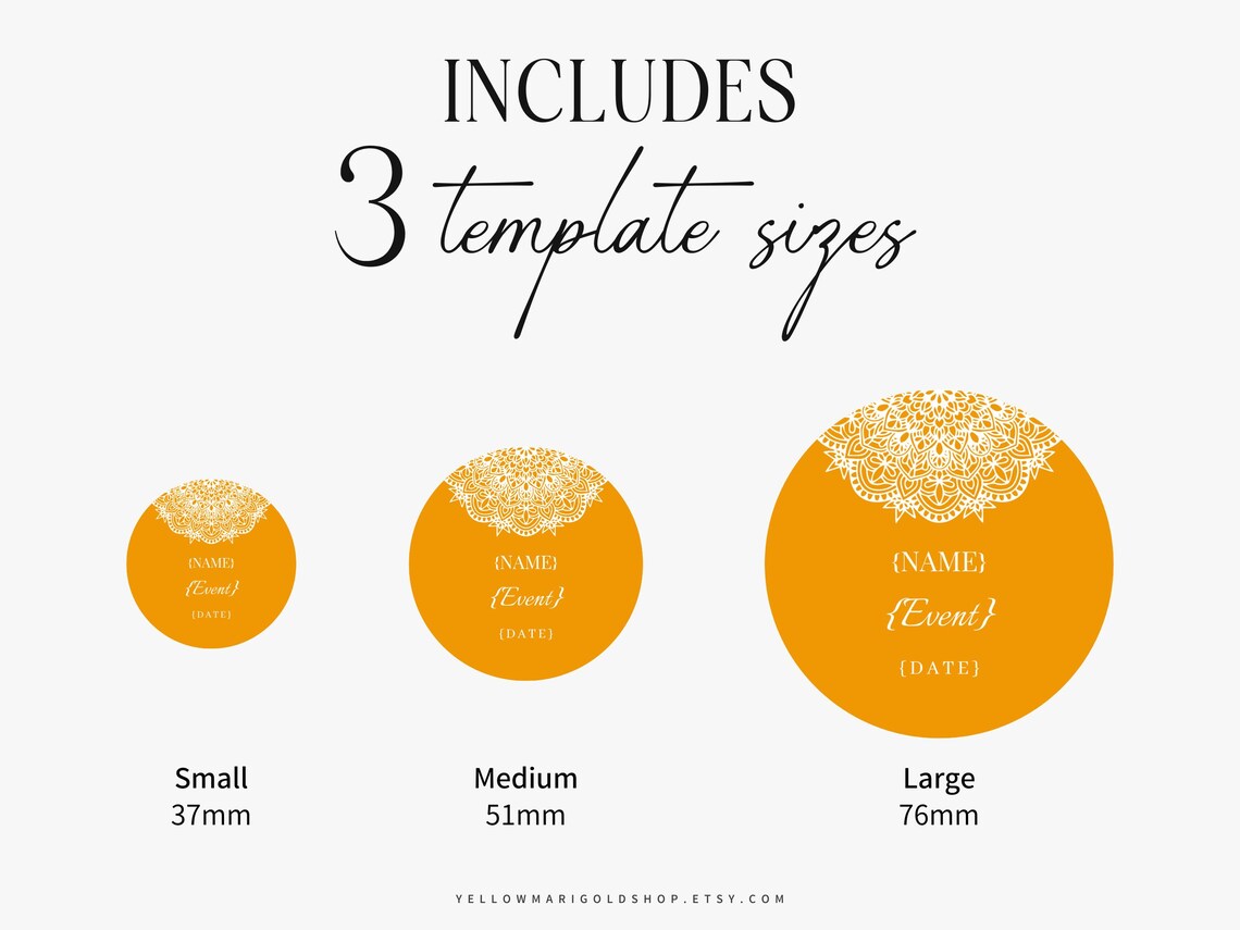 Lace Mandala Round Sticker Template | Editable Template for Mehndi ...