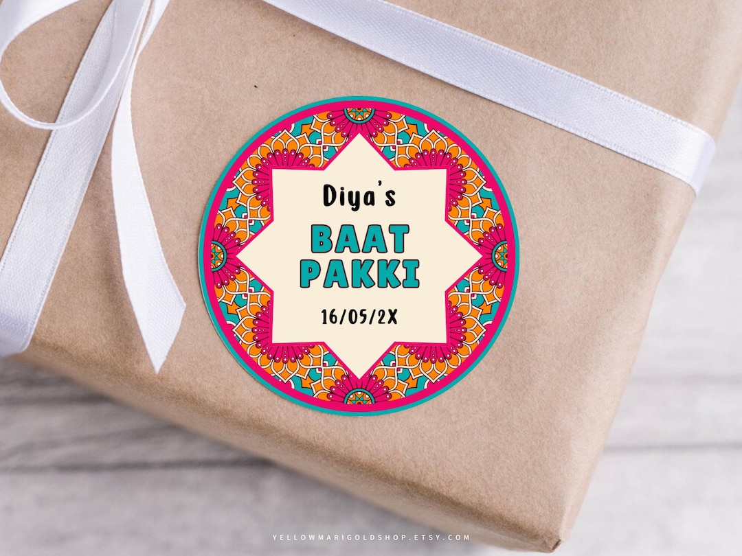 Colourful Mandala Round Sticker Template | Editable Baat Pakki, Mehndi ...