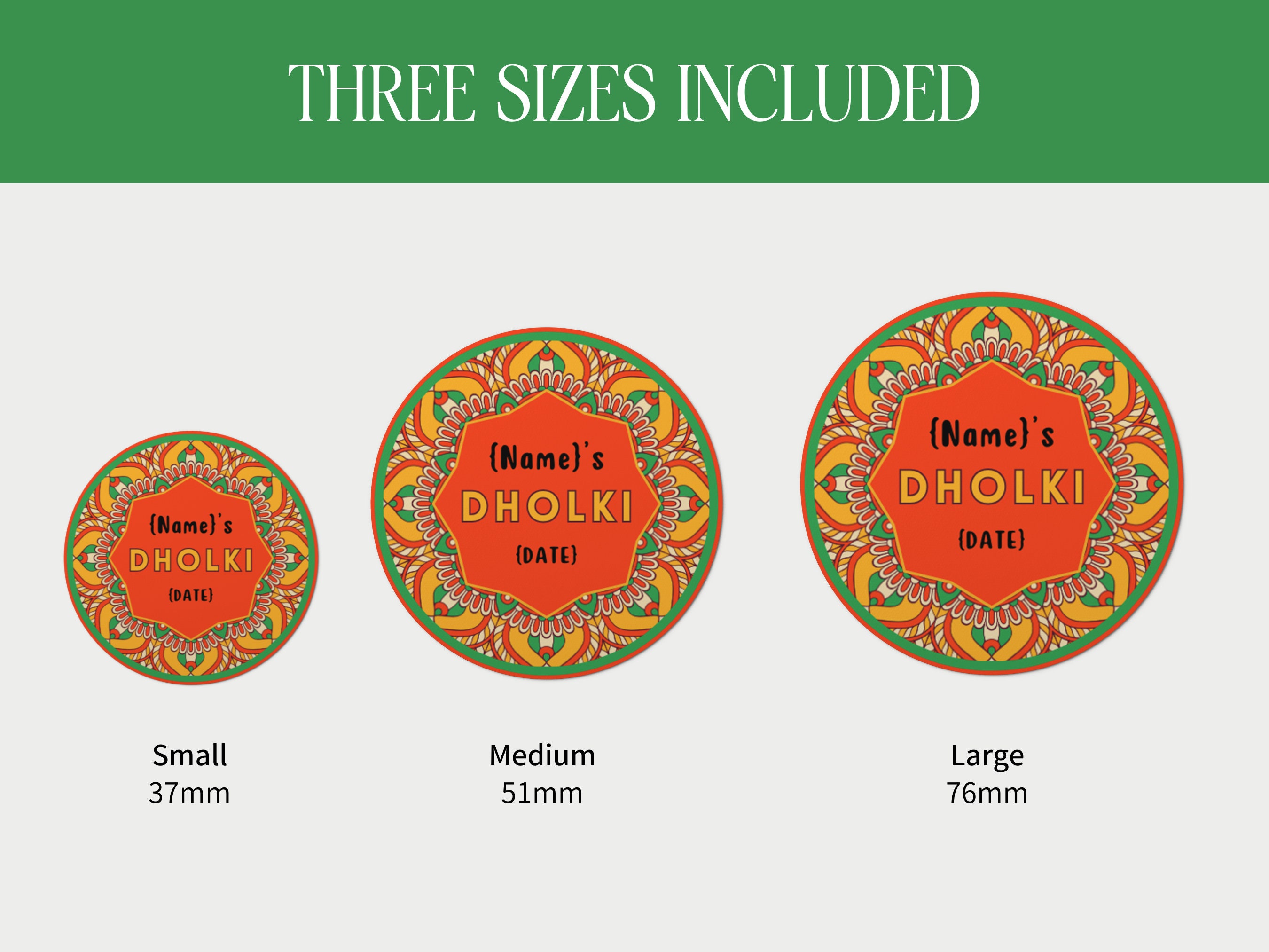 Dholki Favour Sticker Gift Tag Template Editable Template for Dholki ...