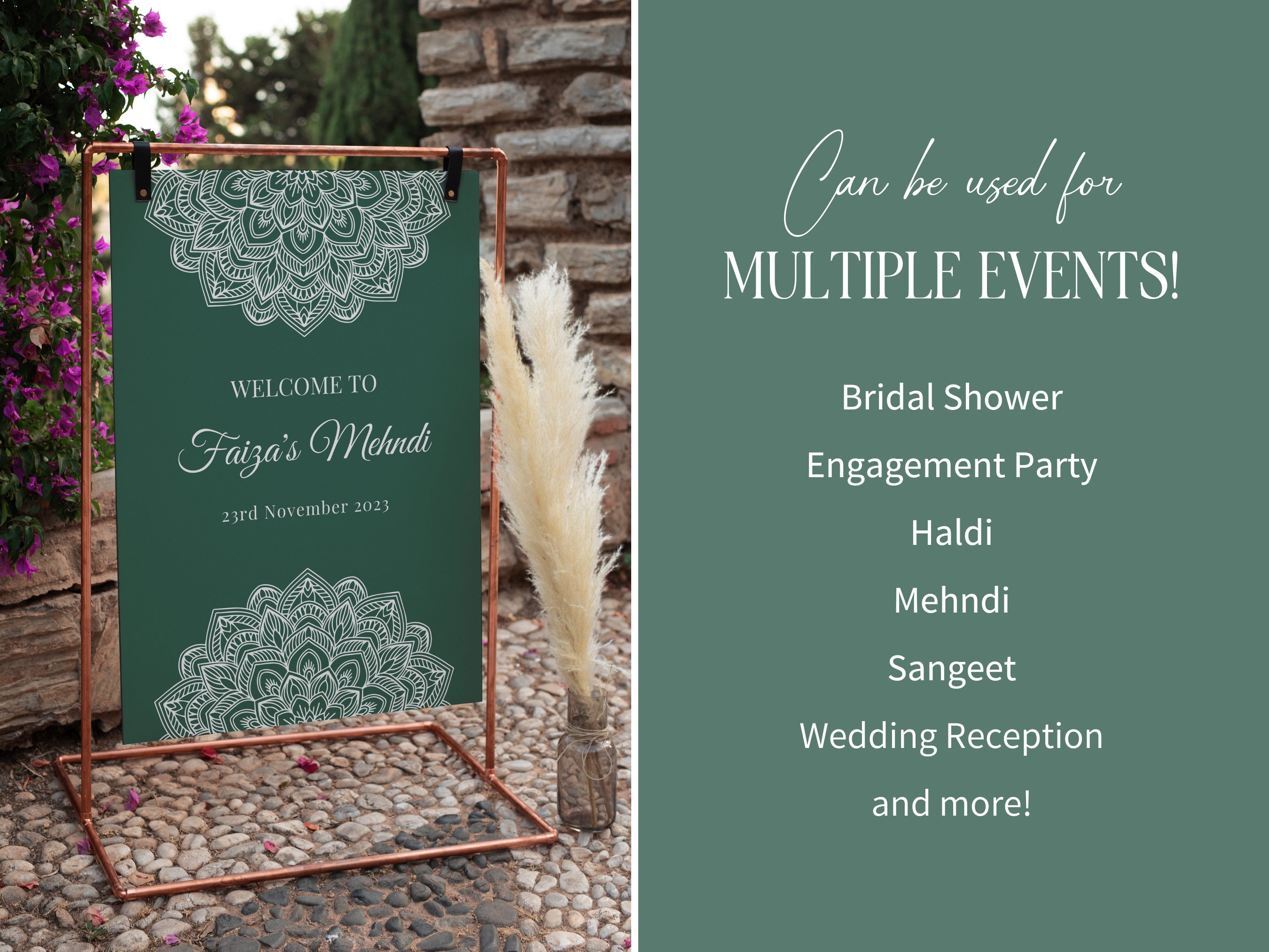 Mehndi Welcome Sign Editable Template Wedding Printable Digital ...
