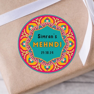 Mehndi Favour Sticker Gift Tag Template Editable Template for Mehndi ...