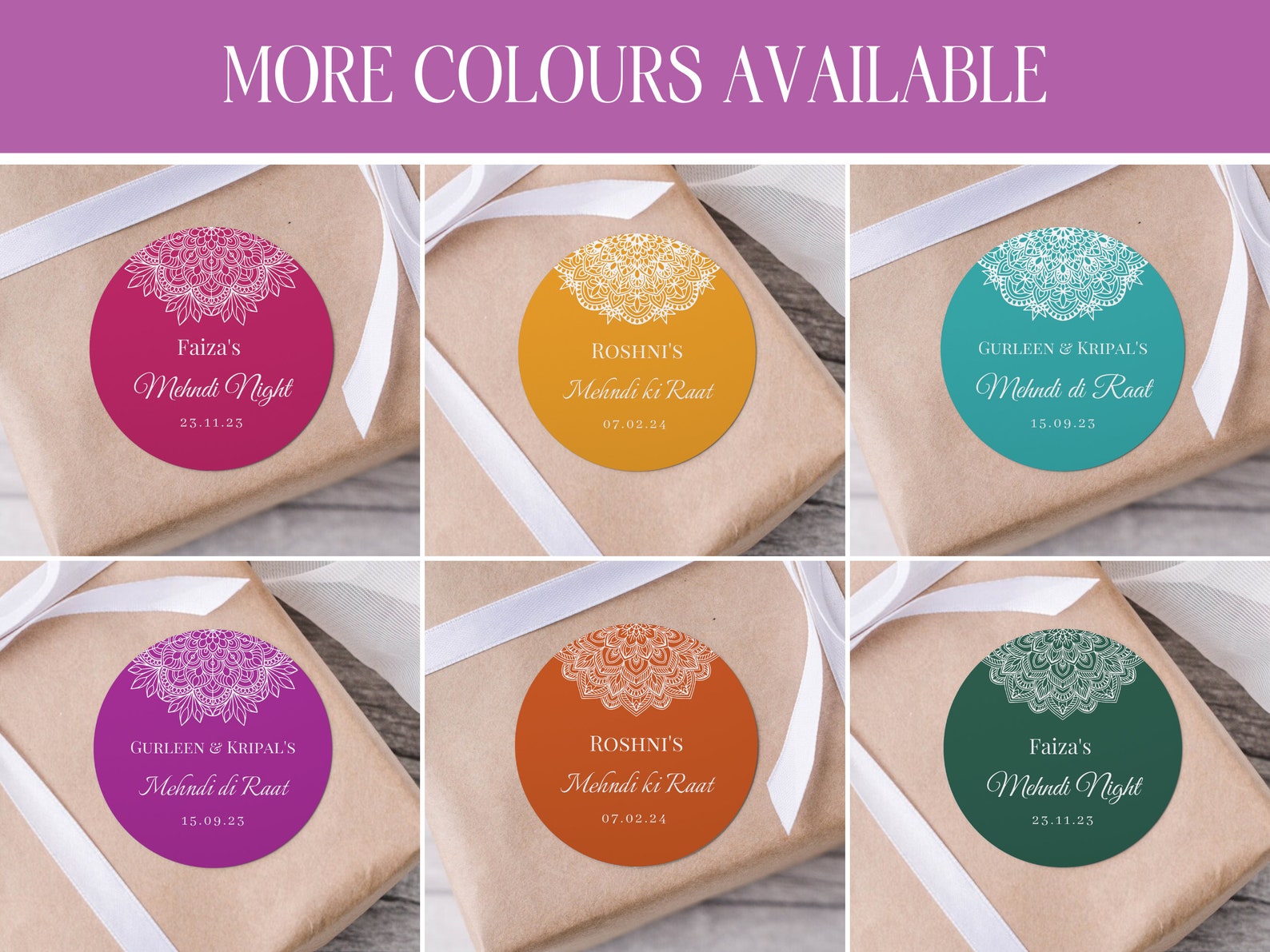 Mehndi Favour Sticker Gift Tag Template Editable Template for Mehndi ...